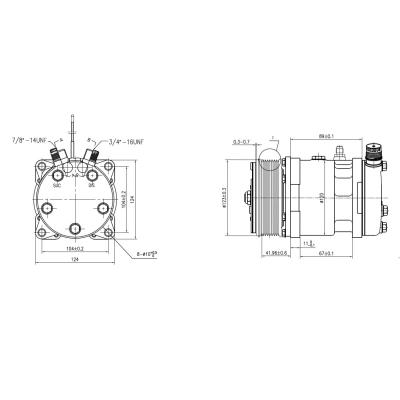 Cina OEM 12v air-conditioning air conditioner FOR 505 5H09 8PK 123mm in vendita