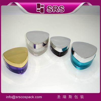 China triangle shape new style J080 10ml 15ml 30ml 50ml clear plastic jar for sale