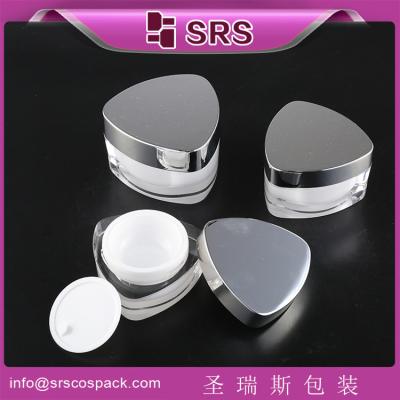 China triangle shape new style J080 10ml 15ml 30ml 50ml clear plastic jar for sale