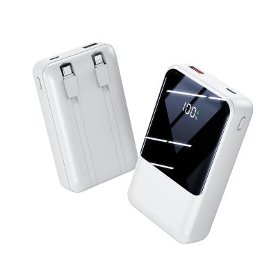 Cina 2024 NEW Power Bank 20000mAh Capacità 35W Super Fast Charging Power Bank Con Display LED Costruito in Power Bank a doppio cavo in vendita