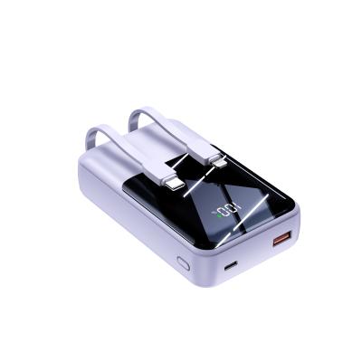 Cina 2024 Hot Sale Power Bank Modulo 20000mAh 35W Super Fast Charging Power Bank Con Display LED Costruito in Power Bank a doppio cavo in vendita