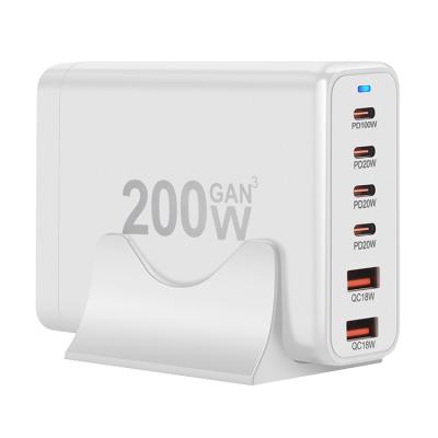 China 200W Compact Pd PPS Quick Charging Carregador USB Type c 6 Ports USB Charger Snel opladen Te koop