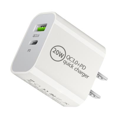 China 20w USB C-oplader Draagbare snellader Type C Mobiele telefoonoplader Pd Quick Charge3.0 Stroomadapter voor telefoon Laptop Te koop