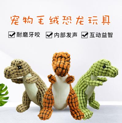 China Wholesale of dog voice toys, puppies, large dog teeth grinding, bite resistance and tooth cleaning pet toys, dinosaur for sale