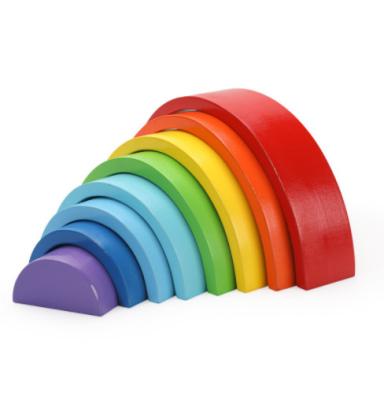 Cina Blocchetti di costruzione di ponti educativi di legno d'uso duri dell'arco dell'arcobaleno dei giocattoli in vendita