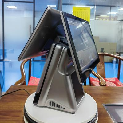 China 15 Inch Main Screen Touch All in One Win 10 Android11 Retail Pos System for Smart Restaurant Kiosk for sale