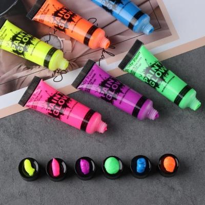 6 Color UV Non Toxic Neon Facepaint Glow In The Dark Face Painting Kit for Club