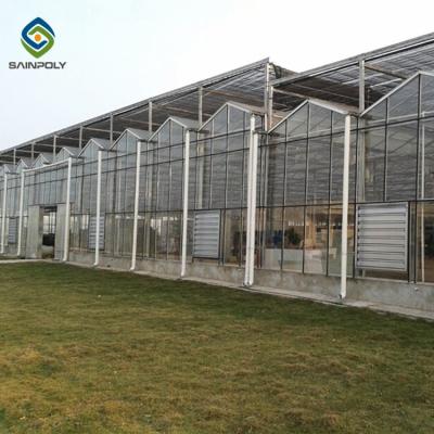Κίνα Γαλβανισμένος αέρας χάλυβας 12m πολυ θερμοκήπιο γυαλιού έκτασης προς πώληση