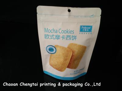 China De superfície UV das cookies estão malotes acima de empacotamento com cores QS do zíper 0 - 9 à venda