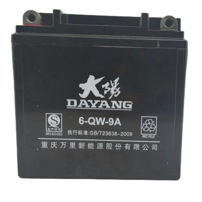 Cina Batteria da moto DAYANG nera 12V 9A OEM Accumulatore di materiale per membri dell'impresa in vendita