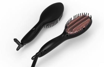 Cina piccoli capelli ionici di 210C 410F che raddrizzano il raddrizzatore della barba degli uomini della spazzola in vendita