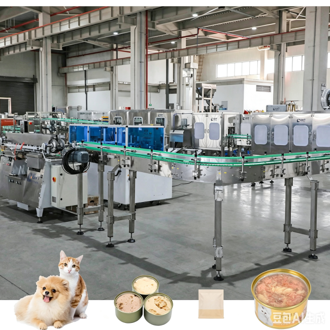 Canned cat food production line process diagram