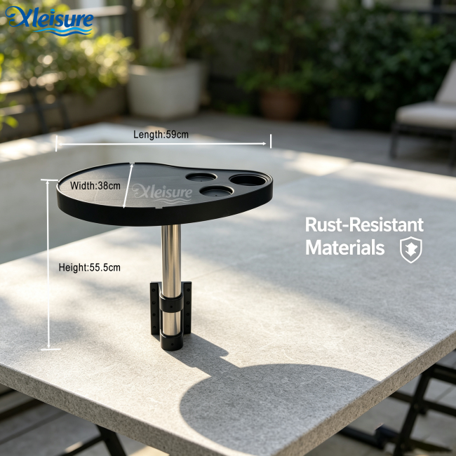 Cabinet-Mount Spa Hot Tub Table Spa Caddy, Adjustable Waterproof Hot Tub Side Table, Outdoor Spa Accessories for Bathtub Pool