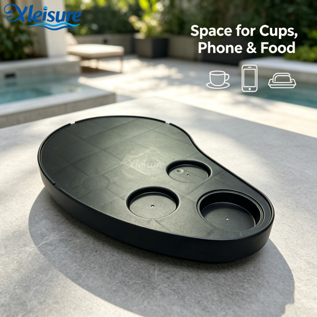 Cabinet-Mount Spa Hot Tub Table Spa Caddy, Adjustable Waterproof Hot Tub Side Table, Outdoor Spa Accessories for Bathtub Pool