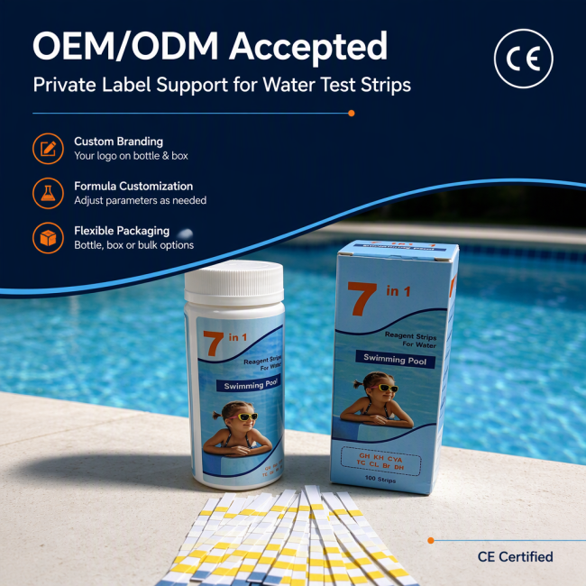 7 in 1 Water Test Strips, Hot Tub Spa Bath Tub Water Quality Check Strips, 100 Strips Per Bottle, Accessory for Spa & Bathtub