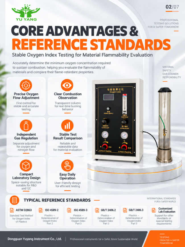 Plastic Limiting Oxygen Index Test Equipment ASTM D2863 Digital Oxygen Index Tester