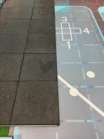 Quality Easy to Install and Removal Straight Edge Rubber Floor Tiles 1mx1mx20mm with Multicolor EPDM Flecks for sale