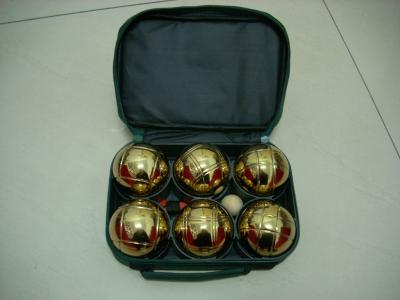 boules d'or de petanque du boule 6pcs par ensemble dans la poche de tirette