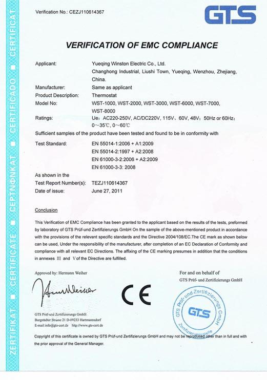 CE - YUEQING  WINSTON  ELECTRIC  CO.,LTD.