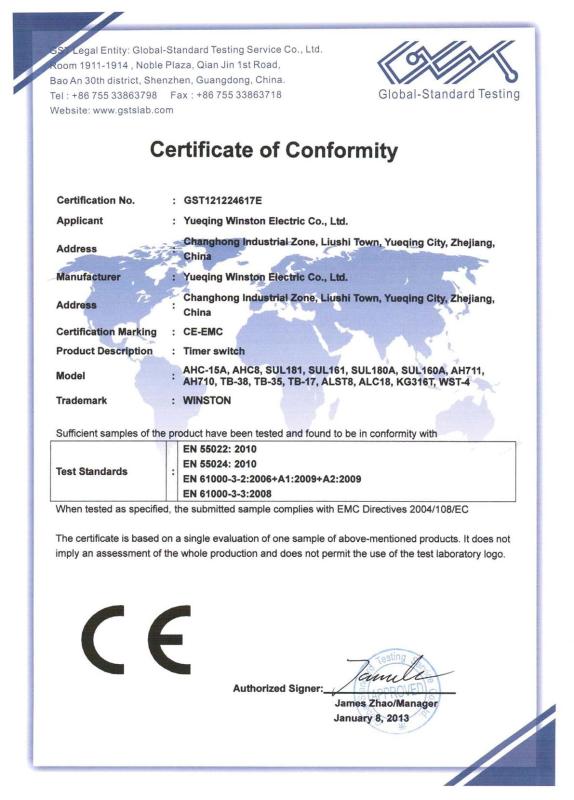 CE-EMC - YUEQING  WINSTON  ELECTRIC  CO.,LTD.