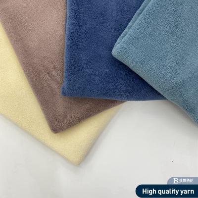 Κίνα in stock lot super soft  94 polyester 6 spandex tricot anti pilling polar fleece fabric for garment προς πώληση