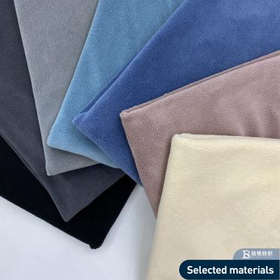 Κίνα in stock lot super soft  94 polyester 6 spandex tricot anti pilling polar fleece fabric for garment προς πώληση