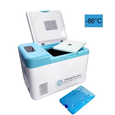 Cina 12/24v 25l -86c Temperatura Ultra Bassa Congelatore di Vaccini a Blast Profondo con ABS 616*392*455mm in vendita