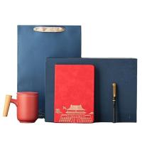 Quality Novelty Gifts Ceramic Belt Filtered Tea Separation Office Cup Business Gift Set Wooden Handle Cup for sale