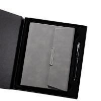 Quality Three Fold Loose Leaf Notebook Two-Piece Set Leather Business Office Diary Book Anniversary Gift for sale