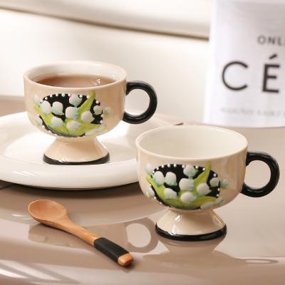 Travel Agency Essentials Hand Painted Lily of the Valley Ceramic Coffee Cup from