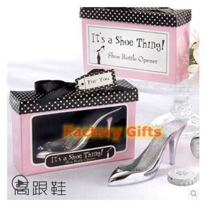 China Recyclable Unique Wedding Party Gifts Modern Engraved High Heel Bottle Opener for sale