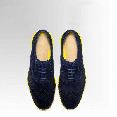 Chine Chaussures décontractées bleues pour hommes Chaussures légères en daim pour l'exercice en plein air à vendre