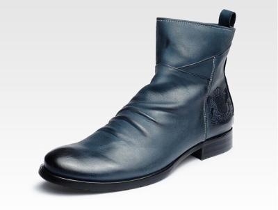 Chine Chaussures à talons rondes pour hommes chaussures à cheville en cuir véritable chaussures d'ascenseur pour hommes à vendre