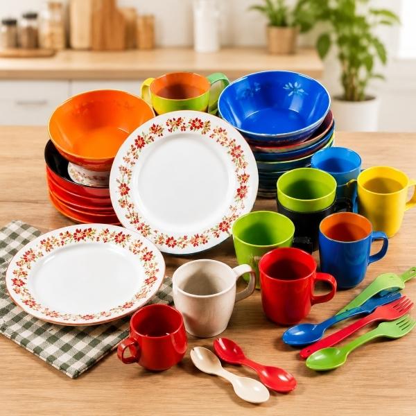 Melamine tableware products manufactured by the press machine