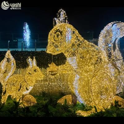 China LED Outdoor Decorative Lighting Kangaroo Sculpture 150CM 110/220V for sale