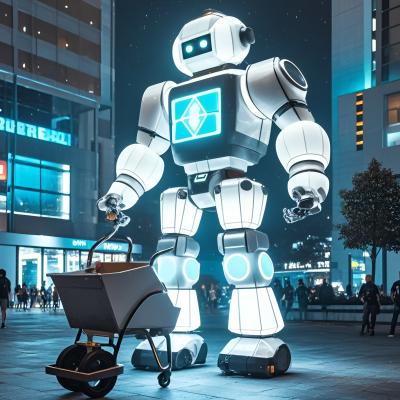 China Hot Selling Colorful Robot Lantern Fabric Iron Wire Painting Diwali Valentine's Day for Shopping Mall for sale