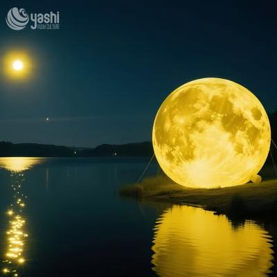 China Outdoor Lighting Giant Inflatable Moon Balloons for Holiday Decoration for sale