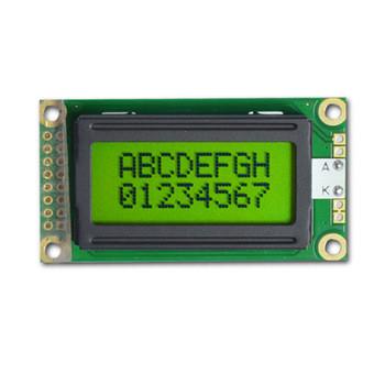 China STN Transflective 0802 Zeichen-LCD-Display-Modul Positivgrünes Monochrom zu verkaufen