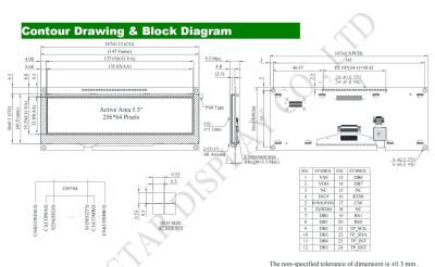 China Módulo OLED 5.5' 256*64 Monocromo COF con pantalla táctil Winstar sustituir en venta