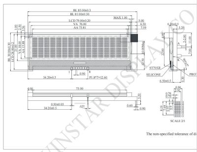 China 16*2 Modulo LCD de carácter COG 3.3V Monocromo I2C con ST7032I personalizable en venta