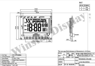 China FSC módulo LCD personalizable 12H Negativo Negro Campo transmisor secuencial de color Winstar en venta
