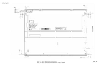 중국 12.1'' TFT LCD 모듈 1024*768 RGB NEC 600:1 LVDS 인터페이스 산업 디스플레이 판매용