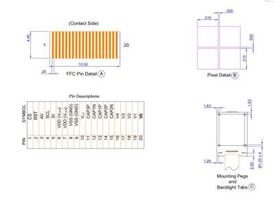 China 1.0''Módulo gráfico LCD FSTN 42 * 65 Negativo 12h St7565r Cfao4265A 100% Replicación de amplia temperatura Personalizar en venta