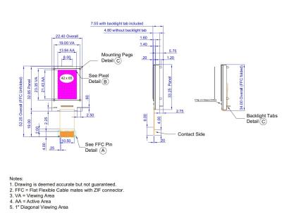 China 1.0''Módulo gráfico LCD FSTN 42 * 65 Negativo 12h St7565r Cfao4265A 100% Replicación de amplia temperatura Personalizar en venta