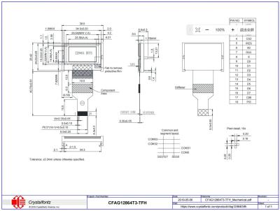 China 1.4' 128*64 Modulo gráfico LCD CFAG12864T3-TFH ST7565P Muestra de temperatura amplia Personalizable en venta