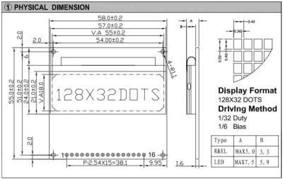 China 128*32 Grafik-LCD-Modul mit ST7921 Hintergrundbeleuchtung 3.3V Monochrome Farbe anpassbare industrielle Anzeige zu verkaufen