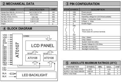 China Modulo LCD gráfico 128*64 FSTN 6H AT0108 AT0107 con pantalla industrial de luz de fondo LED de PCB en venta