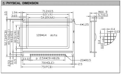 China Modulo LCD gráfico 128*64 Monocromo STN Color opcional ST7920/ST7921 con pantalla industrial con luz de fondo en venta