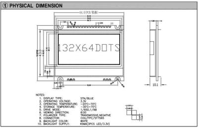 China 160*32 Grafik-LCD-Modul STN Positiv 6H Betriebsbreite Temperatur mit Hintergrundbeleuchtung Industrieanzeige zu verkaufen