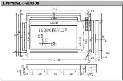 China 160*80 Módulo gráfico LCD FSTN LC7981 5.25v con luz trasera y pantalla industrial de amplia temperatura en venta
